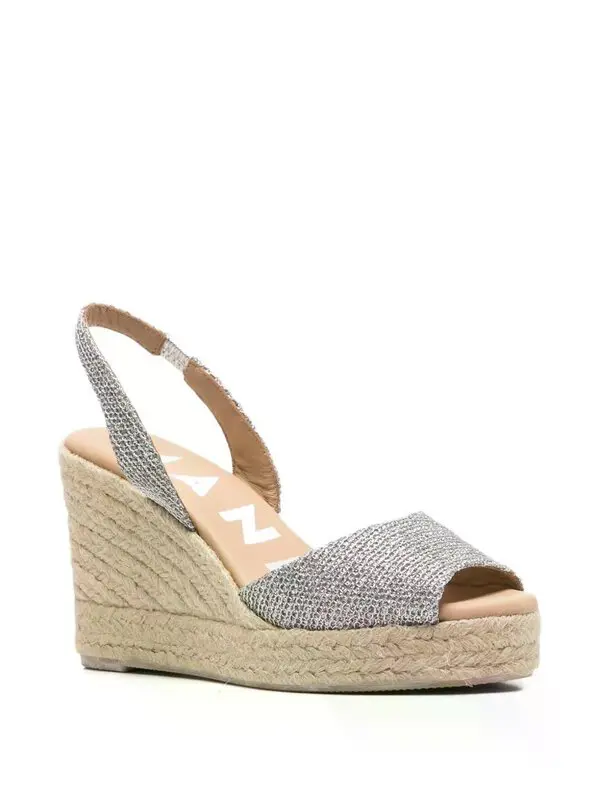 Manebí Glitter Detail Wedge Espadrilles
