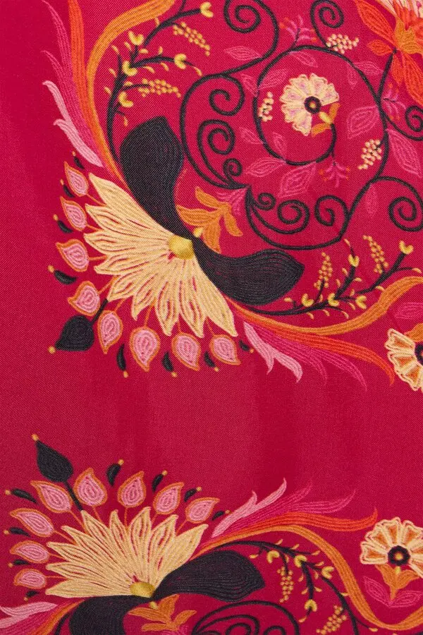Farm Rio Printed Satin Maxi Dress