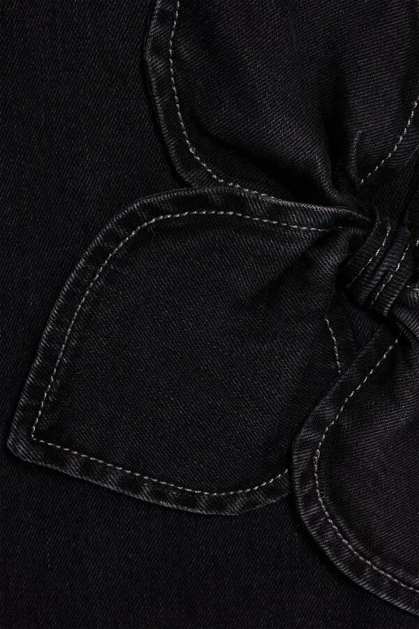 AREA Floral Appliquéd High-rise Straight-leg Jeans