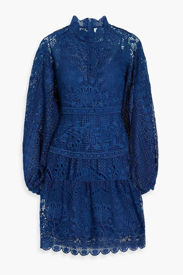 Farm Rio Guipure Lace Mini Dress - Navy