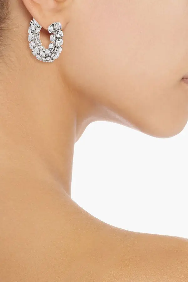 AREA Tone Crystal Hoop Earrings