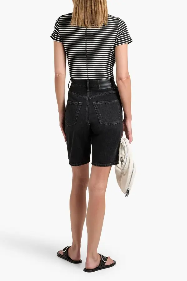 Alice + Olivia Alice Olivia Cindy Embroidered Striped Ribbedknit Tshirt