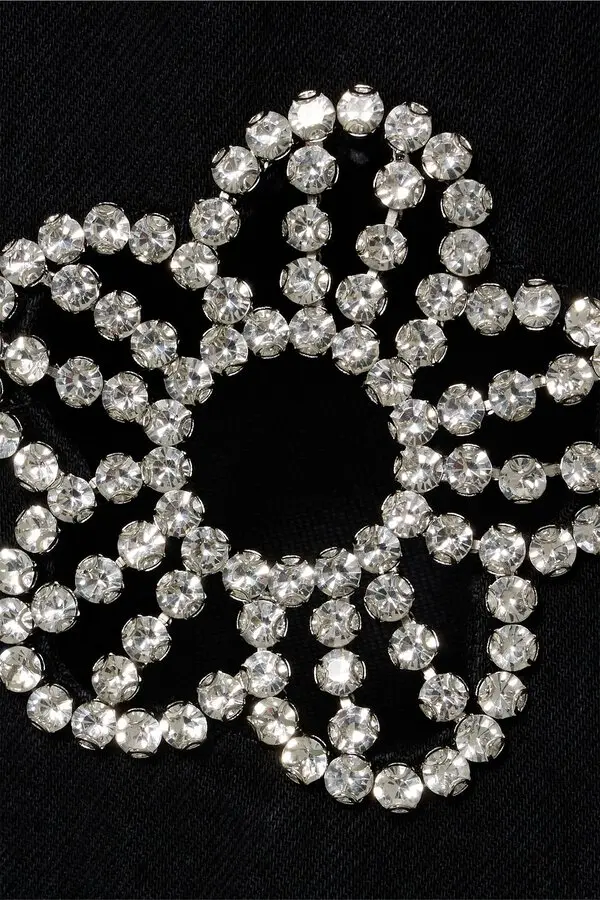 AREA Crystal-embellished High-rise Tapered Jeans
