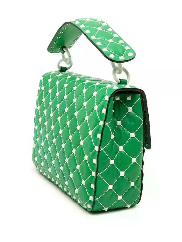 Valentino Garavani Medium Nappa Rockstud Spike Satchel - Green