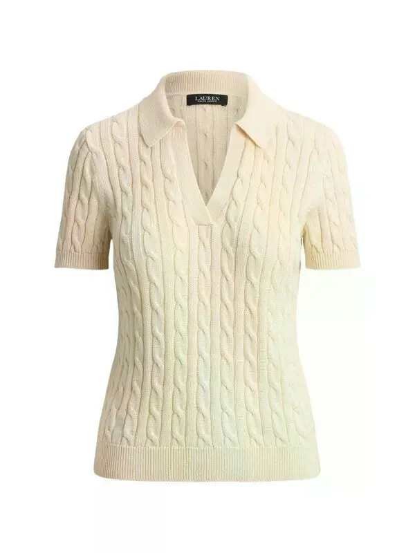 Ralph Lauren Cable-knit Short-sleeve T-shirt - Neutrals