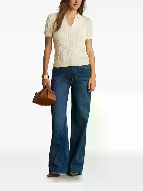 Ralph Lauren Cable-knit Short-sleeve T-shirt - Neutrals