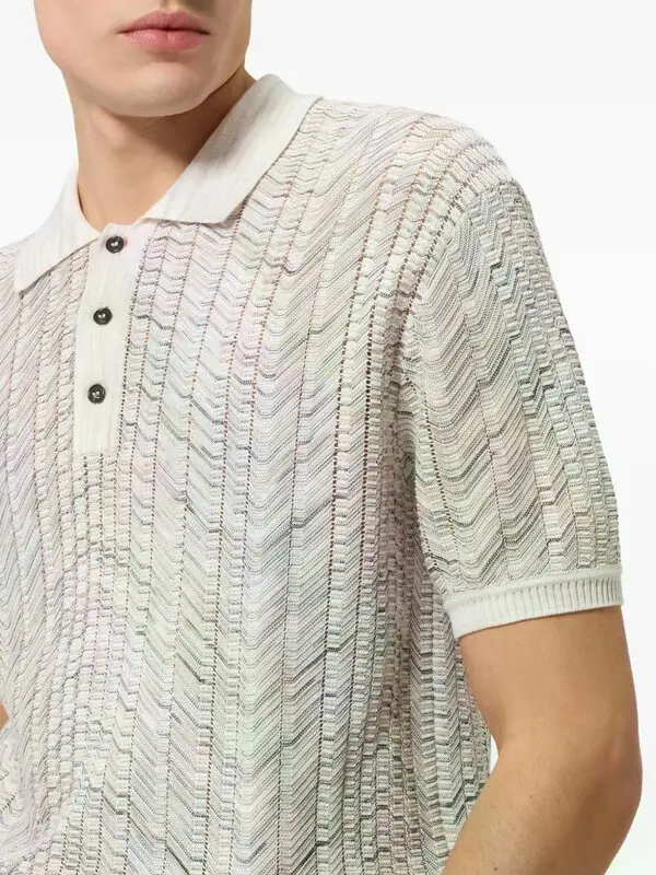 Missoni Openwork-knit Cotton And Viscose Polo Shirt