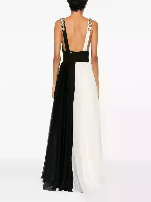 ALESSANDRO LEGORA Embellished V-neck Maxi Dress