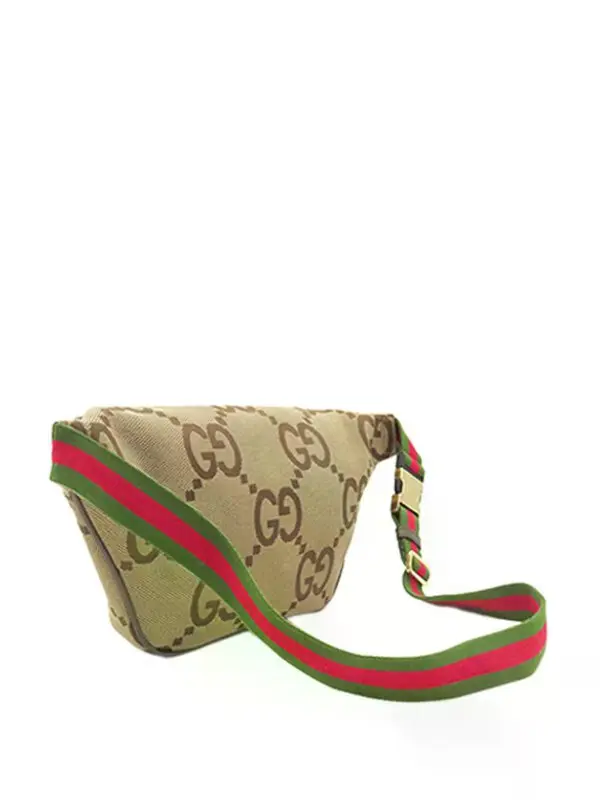 Gucci Jumbo Gg Canvas Web Belt Bag - Neutrals