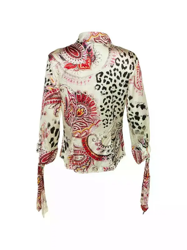 Just Cavalli Printed Silk-blend Top