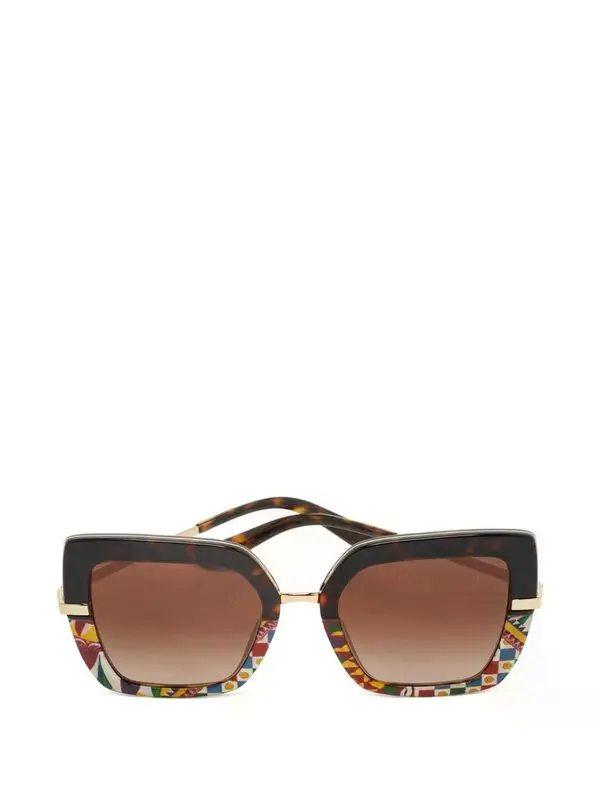 Dolce & Gabbana Tortoise-shell Geometric Sunglasses - Brown