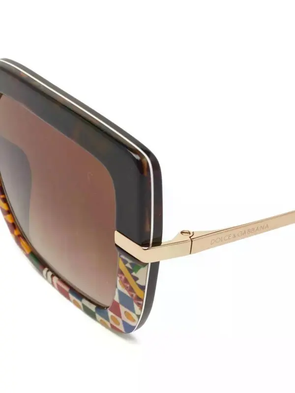 Dolce & Gabbana Tortoise-shell Geometric Sunglasses