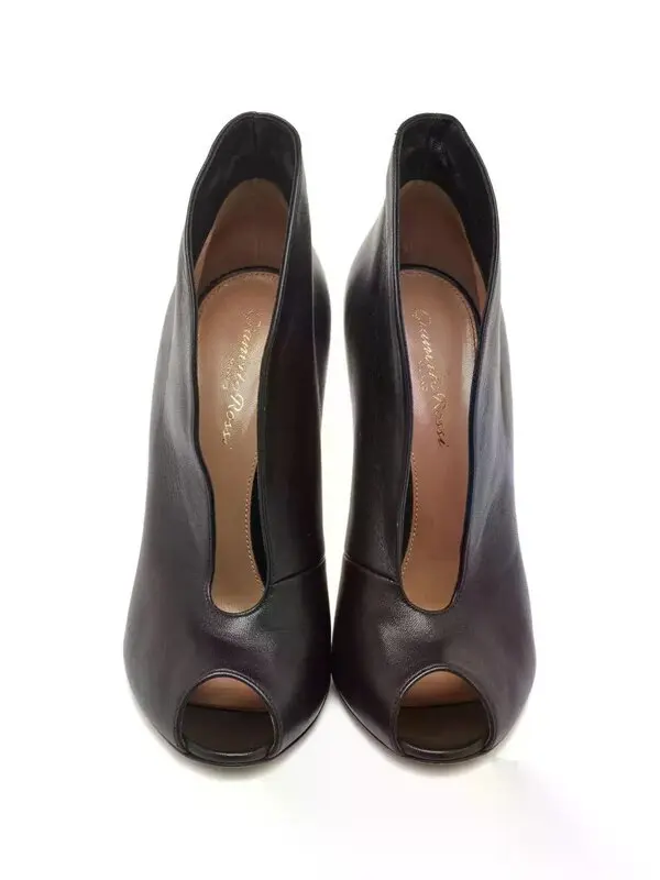 GIANVITO ROSSI Peep-toe Ankle Boots - Black