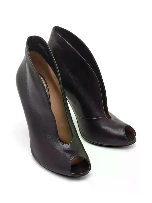 GIANVITO ROSSI Peep-toe Ankle Boots - Black