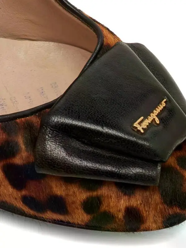 FERRAGAMO Leopard-print Bow Pumps
