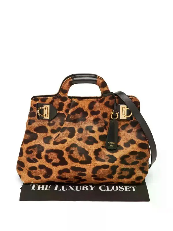 FERRAGAMO Leopard-print Tote Bag