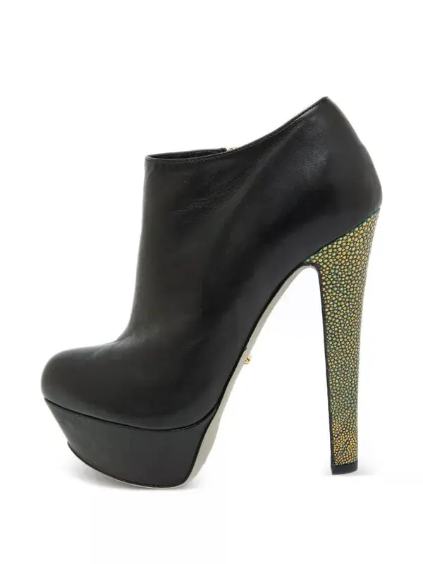 SERGIO ROSSI Platform Leather Ankle Boots
