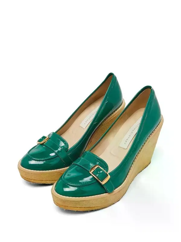 Stella McCartney Buckle Wedge Pumps