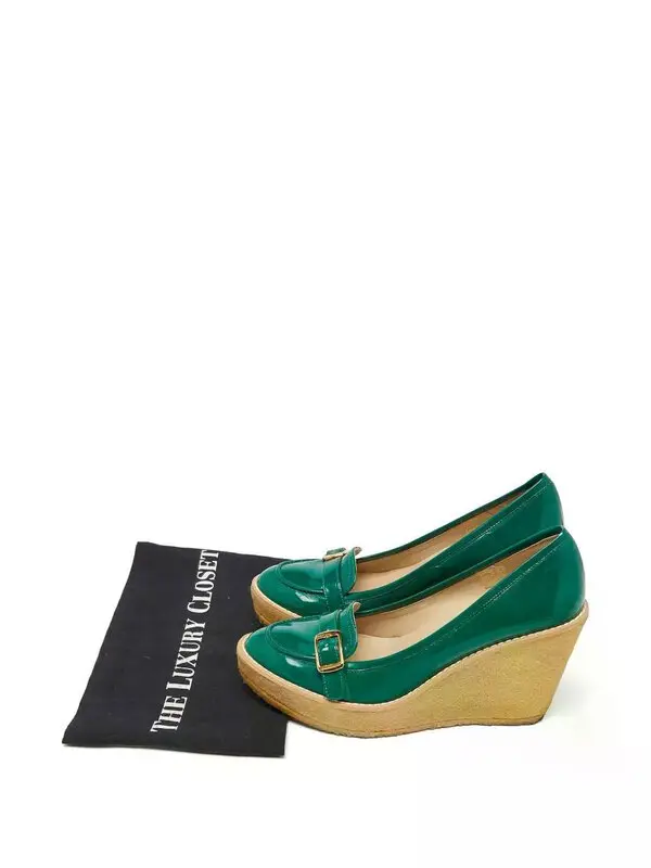 Stella McCartney Buckle Wedge Pumps