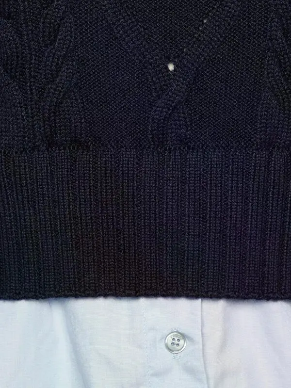 Kenzo Knit Sweater With Shirt Insert