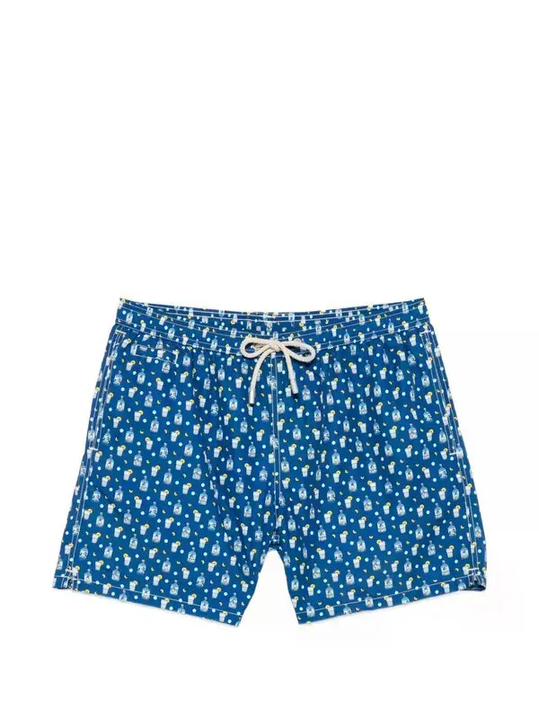 MC2 SAINT BARTH Graphic Print Swim Shorts - Blue