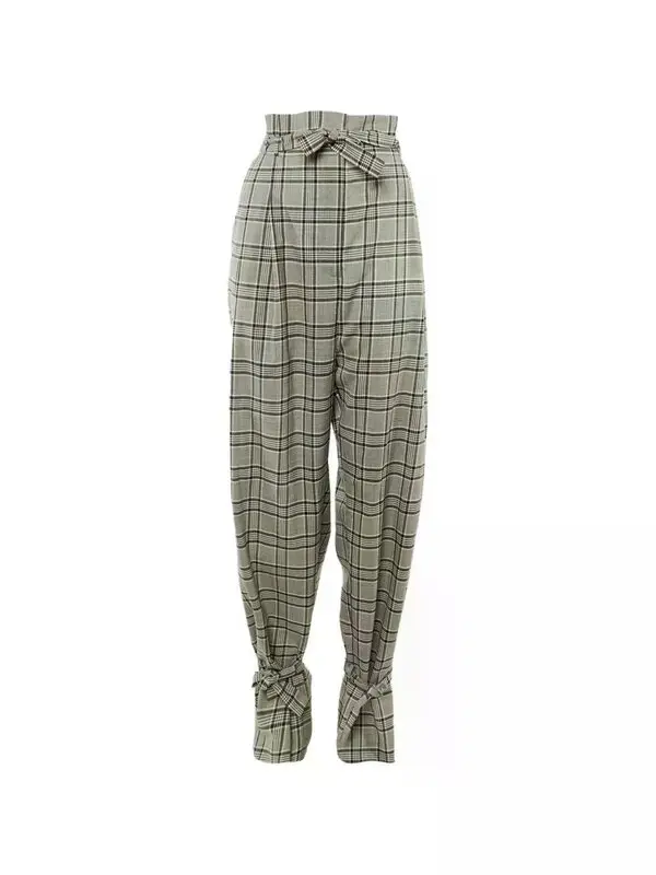 Zimmermann Checkered Virgin Wool High-waisted Trousers