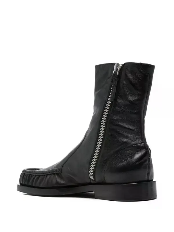JIL SANDER Side-zip Leather Ankle Boots