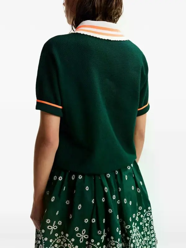 Essentiel Antwerp Lace-trimmed Polo Top