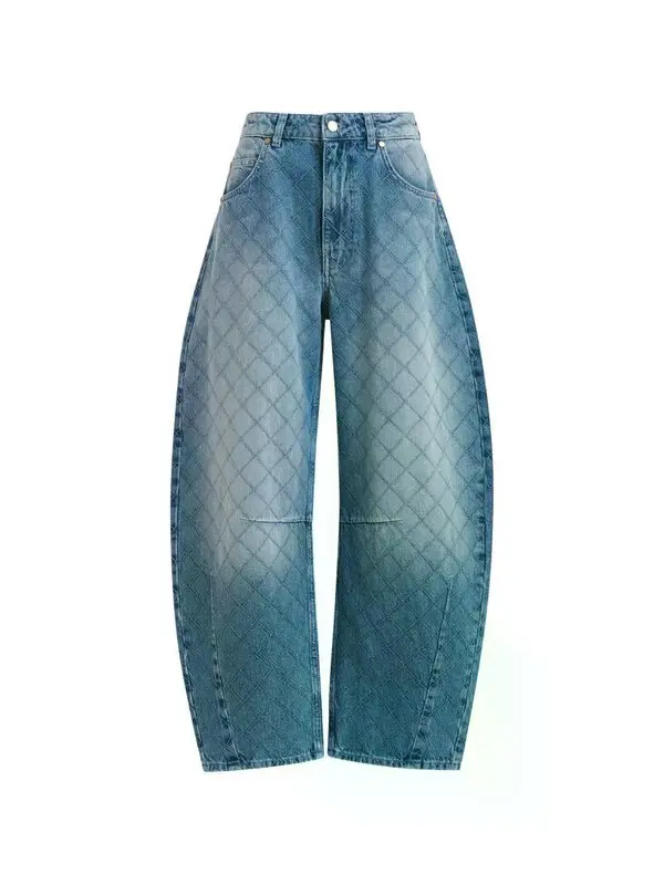 Essentiel Antwerp Diamond-quilted Barrel-leg Jeans