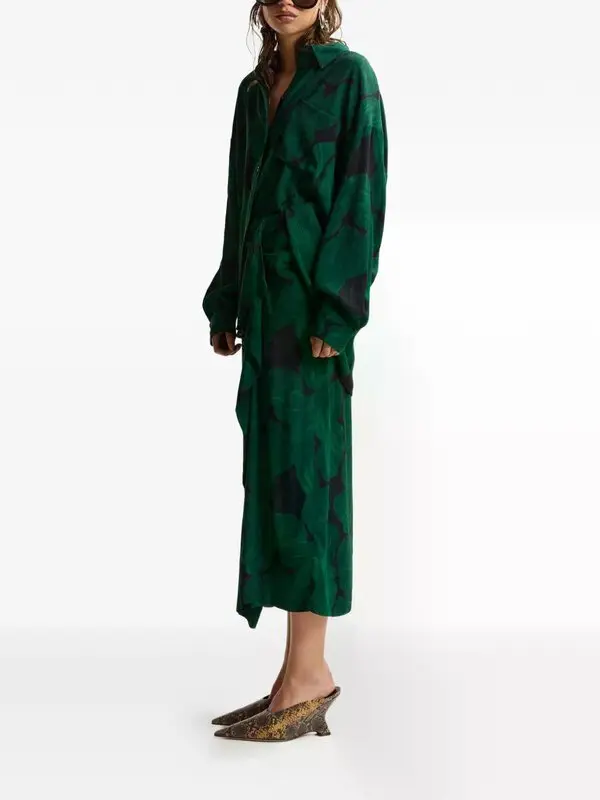 Essentiel Antwerp Tropical Print Ruffled Midi Skirt