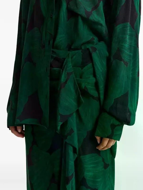 Essentiel Antwerp Tropical Print Ruffled Midi Skirt