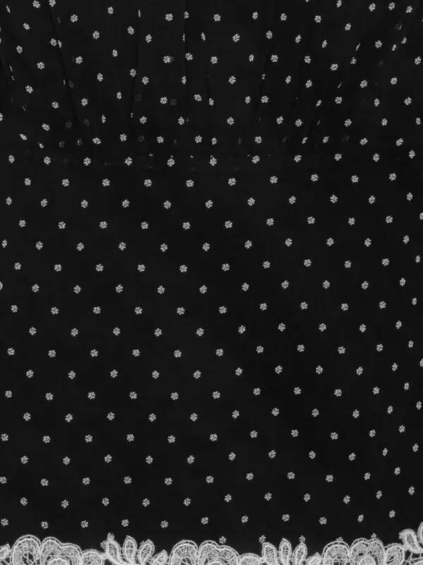ROTATE BY BIRGER CHRISTENSEN Polka Dot Lace Trim Mini Dress