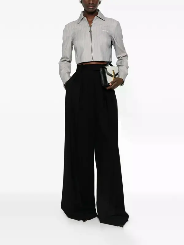 Patrizia Pepe Grey Pinstripe Cropped Jacket