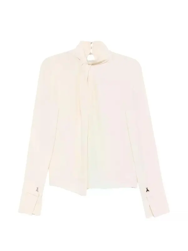 Patrizia Pepe Tie-neck High-neck Blouse - Neutrals