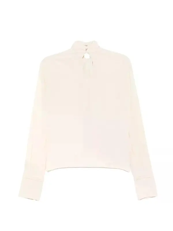 Patrizia Pepe Tie-neck High-neck Blouse - Neutrals