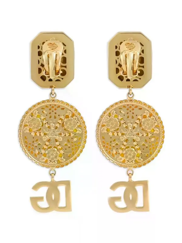 Dolce & Gabbana Tone Clip Earrings With Dg Logo