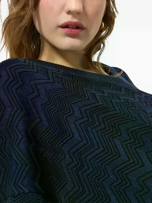 Missoni Zig Zag V-neck Sweater - Blue