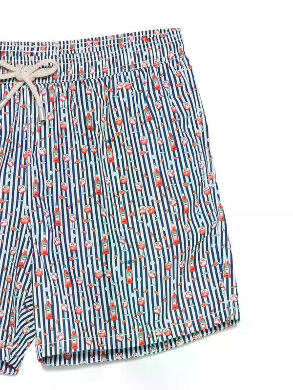 MC2 SAINT BARTH Micro Fantasy Striped Swim Shorts - Blue