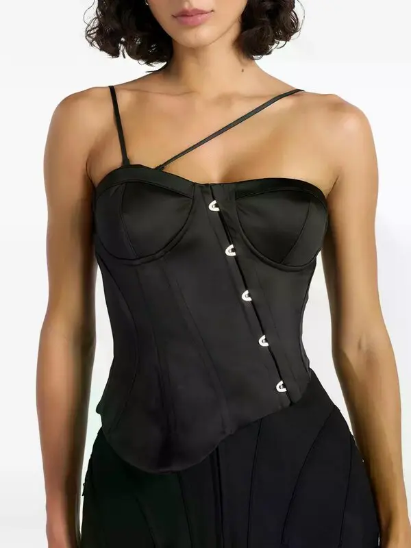 Manière De Voir Asymmetric Satin Corset Top