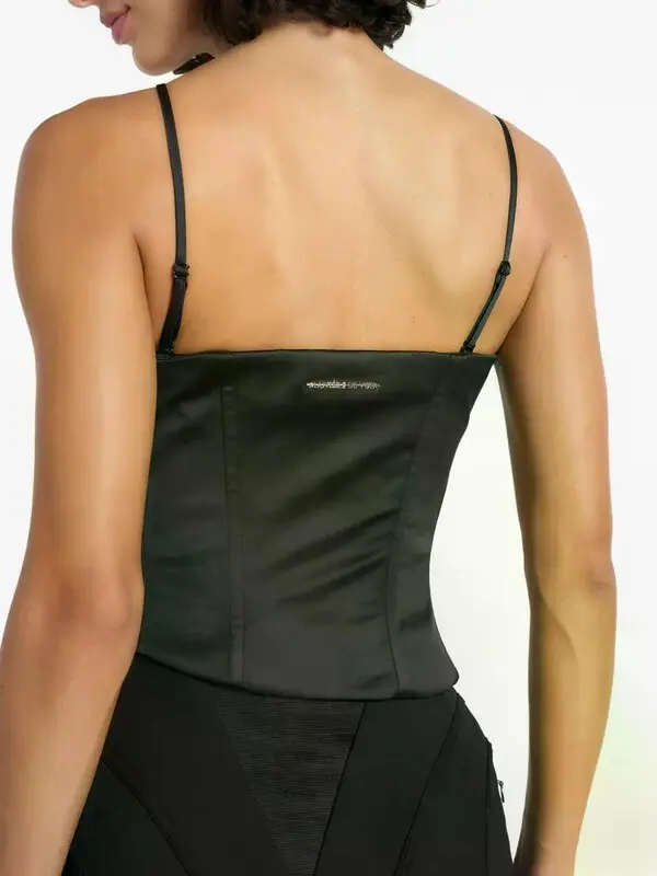 Manière De Voir Asymmetric Satin Corset Top