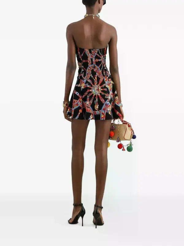 Dolce & Gabbana Carretto-print Charmeuse Mini Dress