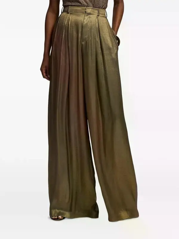 Ralph Lauren Greer Lamé Pleated Trousers
