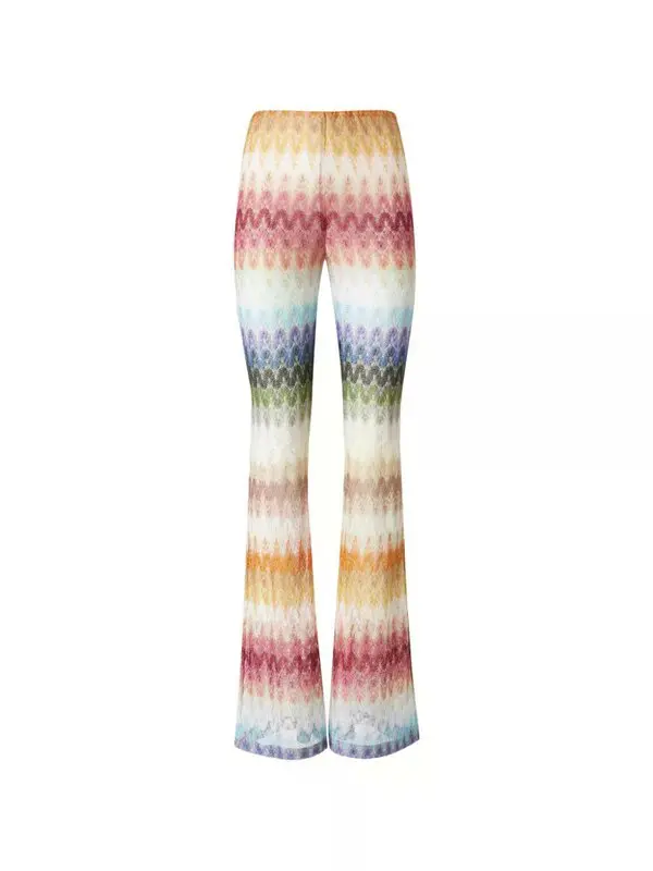 Missoni Flared Trousers With Dégradé Lace Motif - Neutrals