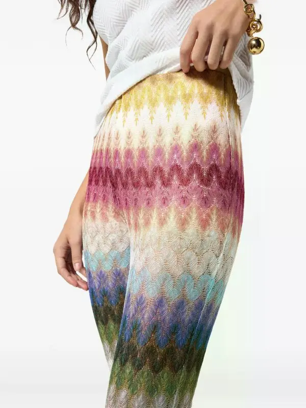 Missoni Flared Trousers With Dégradé Lace Motif - Neutrals