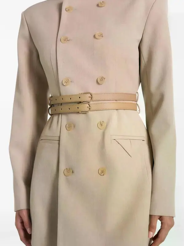 Manière De Voir Sierra Double-breasted Belted Blazer Dress - Neutrals