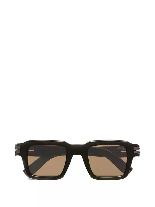 Zegna Square Frame Sunglasses - Brown