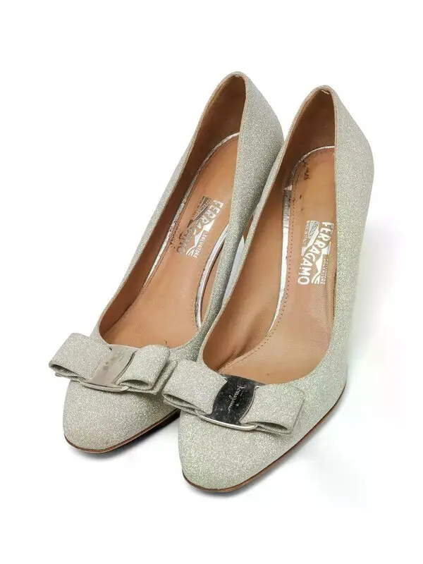 FERRAGAMO Vara Bow Glitter Pumps