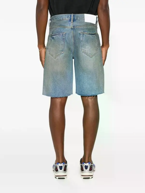 PURPLE BRAND Distressed Raw-cut Denim Shorts