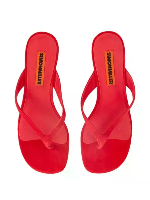 SIMONMILLER Beep Suede Kitten-heel Sandals - Red