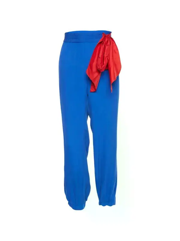 Red Valentino Bow-detail Silk Trousers - Blue